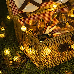 Hawisphy 2 Pack Solar String Lights, Outdoor String Lights, Waterproof, Outdoor Lights, Solar Powered, 8 Lighting Models for Garden, Yard, Party, Home, Tree Decorations, 20 ft