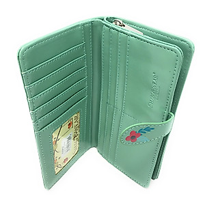 Shag Wear Bird Wallet for Women 7" (Owl Garden Green)