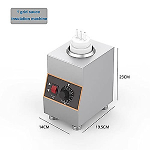 Commercial Electric Sauce Warmer Topping Dispenser Cheese Dispenser Warmer with 650ml Bottles Hot Fudge Caramel Jam Sauce Heated Pump Dispenser 30-85℃ Adjustable,1Grid
