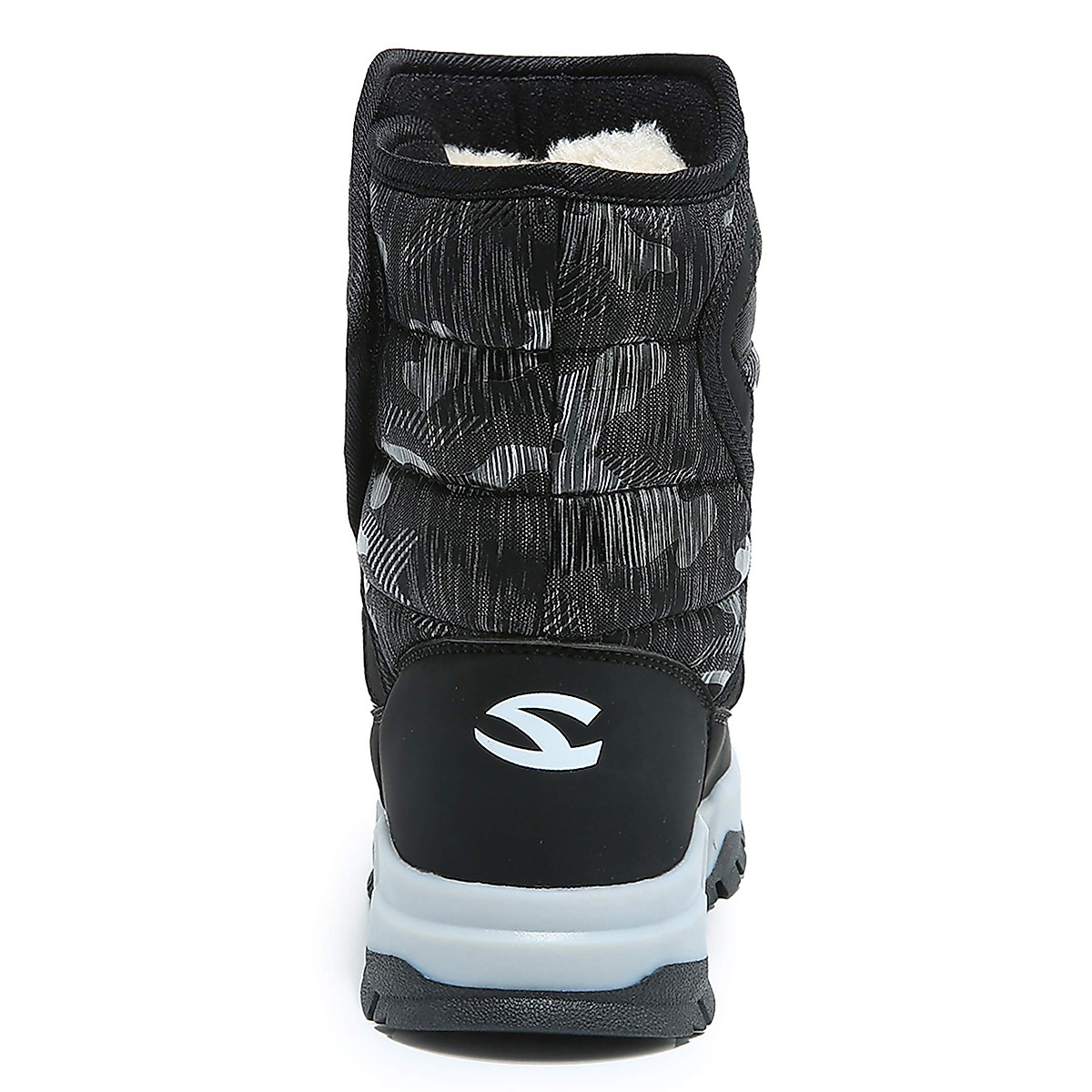 GUBARUN Boys Snow Boots Kids Outdoor Warm Shoes Waterproof (Black1, 1.5)