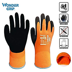 Wonder Grip Gloves WG-338 THERMO Plus Latex Waterproof Warm Thermal Lined Cold Winter Work Gloves (L)