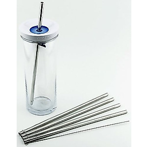 4 Pack Cocostraw for Contigo Shake and Go 20 oz Auto Close Tumbler PerfectFIT 18/8 Stainless Steel Drinking Straws With Cleaning Brush
