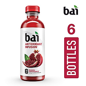 Bai Flavored Water, Ipanema Pomegranate, Antioxidant Infused Drinks, 18 Fluid Ounce Bottles, 6 Count