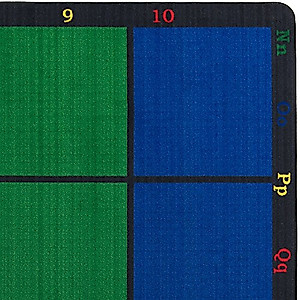 Flagship Carpets Learning Grid Colorful Numbers and Letters Kids Seating Area Rug for Classroom, Play Area Mat, Home Learning or Kids Room Carpet, 5'10" x 8'4", Seats 24