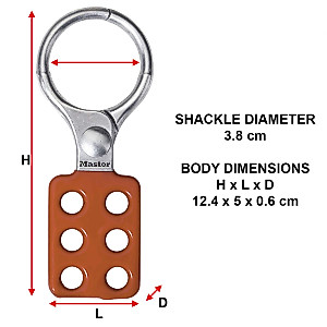 Master Lock 417 Lockout Tagout Safety Hasp,Red