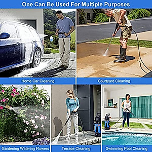 Electric Pressure Washer, 1800W High Power Washer, 2.11GPM Professional Electric Pressure Cleaner Machine with 4 Nozzles Foam Cannon,Best for Homes, Patios, Garden, Blue