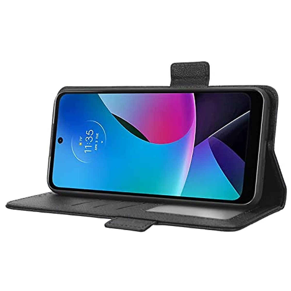 YBROY Case for Samsung Galaxy Z Flip 4 5G, Magnetic Flip Leather Premium Wallet Phone Case, with Card Slot and Folding Stand, Case Cover for Samsung Galaxy Z Flip 4 5G.(Black)