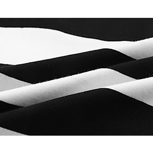 DILBYKE Boys Girl Long Sleeve Striped Crew Neckline T-Shirts Kid Tee, Cotton, Black and White 9-10 Years