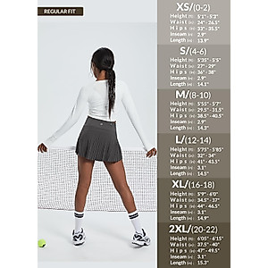 BALEAF Women's Pleated Tennis Skirts High Waisted Lightweight Athletic Golf Skorts Skirts with Shorts Pockets Gray Medium