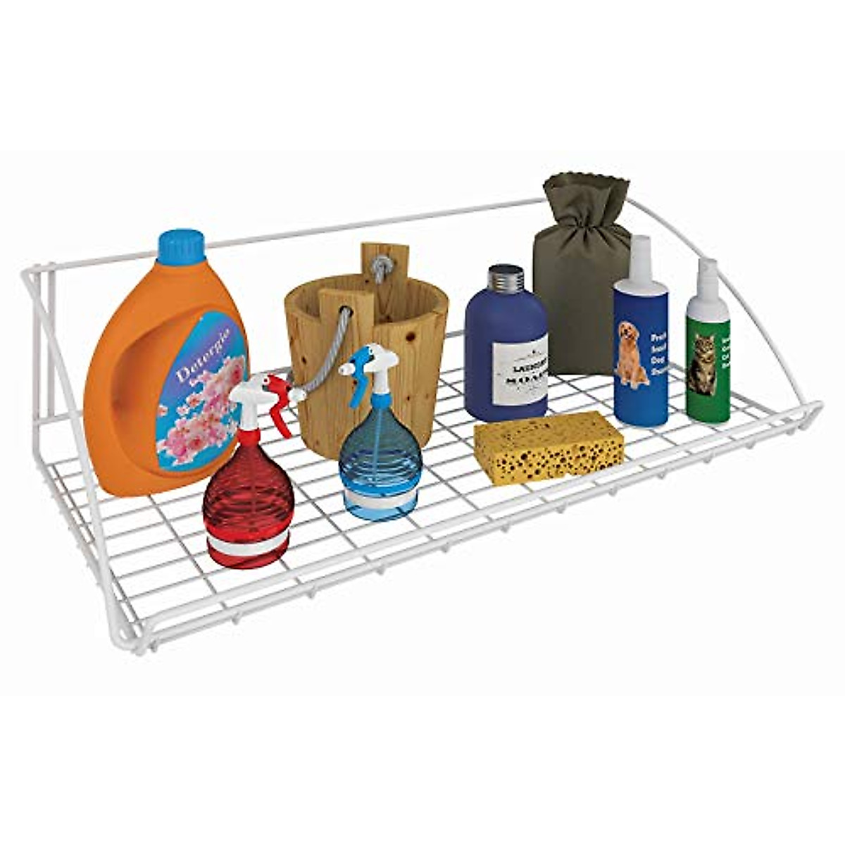 ClosetMaid 8279 24-Inch Wide Laundry Utility Hanger Shelf , White & 3-Tier Hanging Wall Mounted Metal Rack for Spices, Shelf Storage, Pantry Organization, Laundry, Kitchen, Bathroom, White, 8022