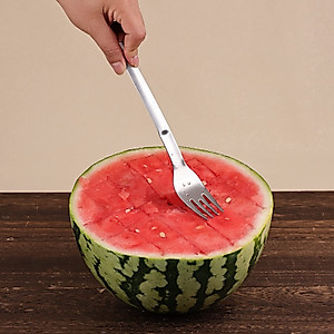 Watermelon Slicer Fork, Stainless Steel Watermelon Slicer Cutter Summer 2-in-1 Watermelon Fork Slicer Fruit Cutting Fork Tool