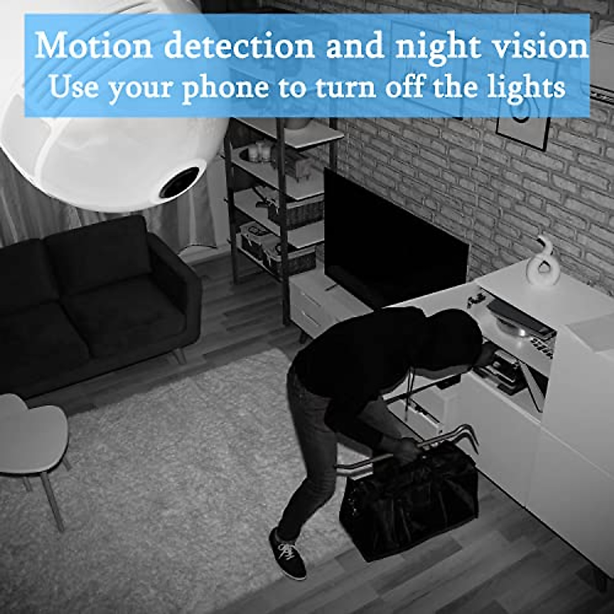 Full HD 1080P Light Bulb Camera, 360 Camera with 32G SD Card, 2.4GHz WiFi Camera, Night Vision Motion Detection Wireless Camera, Home Camera, Baby Pet Monitor