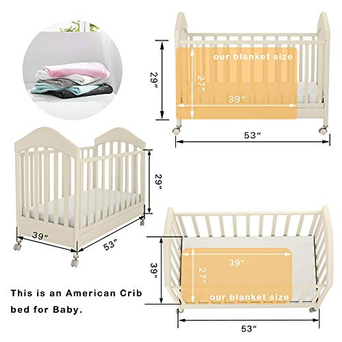 UOZZI BEDDING All-Season Ivory White Flannel Fleece Baby Blanket for Girls & Boys - Ultra Soft Plush Thin Kids Toddler Blanket for Crib, Pram Strollers, Sofa, 100% Microfiber Polyester 27"x39"