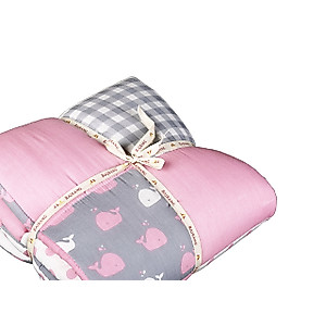 Baby Cotton Blanket - Crib Cute Fish Pattern Cradle Comforter for Newborn Babies Warm and Soft Toddler Quilt - Baby Pink - 38 X 50 in