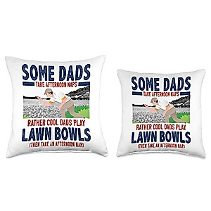 Lawn bowling & Lawn Bowls Accessory Ideas For Men Idea for Dad & Funny Mens Lawn Green Bowls Throw Pillow, 16x16, Multicolor