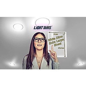 LightDims White Dims Self Adhesive Dimming/Softening Sheets for Harsh LED Lights Medium Size (2 Sheets) Neutral Color & a Free Mystery Gift Sheet (3 Sheets Total). Packaging May Vary