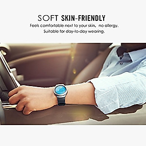 MoKo Watch Band Compatible with Samsung Gear S2, Soft Silicone Replacement Sport Band fit Gear S2 (SM-R720 / SM-R730 ONLY) Smart Watch, NOT FIT S2 Classic (SM-R732 & SM-R735), NOT FIT Gear Fit2, Black