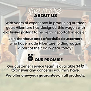 Hikenture Folding Wagon Cart, Portable Large Capacity Beach Wagon, Heavy Duty Utility Collapsible Wagon with All-Terrain Wheels, Outdoor Garden Cart Foldable Wagon for Sports, Shopping, Camping(Black)