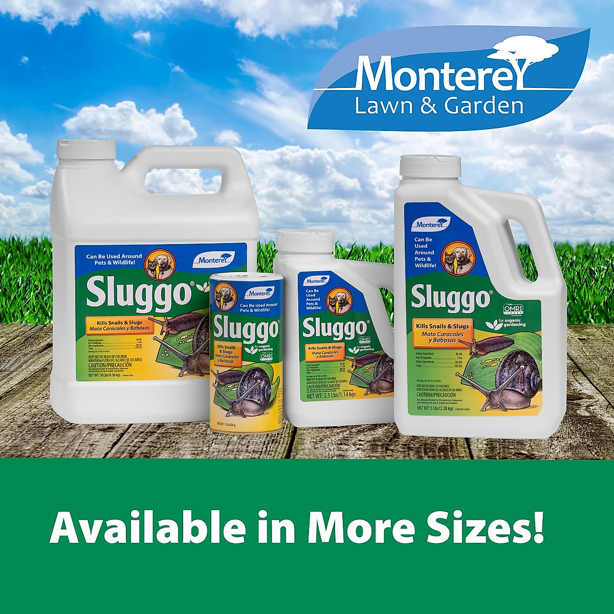 Monterey - Sluggo - Wildlife and Pet Friendly Snail & Slug Killer, OMRI Listed for Organic Gardening - 5-Pounds, OSP6530