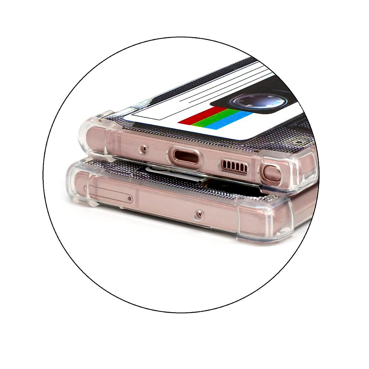 FAteamll Case for Galaxy Note 20,with Reinforced Corners TPU Soft Bumper Retro Cassette Tape Case Compatible with Samsung Galaxy Note 20