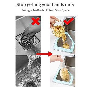 Triangle Tri-Holder Filter,Filter with 200 pcs Sink Strainer Bag Multipurpose RV WashBasin Garbage for Kitchen Food Waste Leftover Garbage