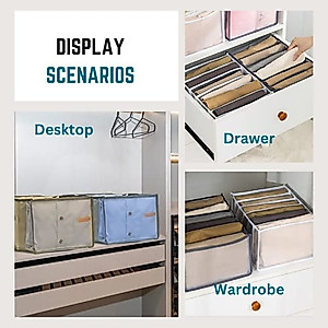 Easy Haz Clothes Organizer, Foldable Closet Divider T-shirt, Jeans, Underwear Storage, Washable Mesh Wardrobe Cloth Organizer (5) (COF-001)