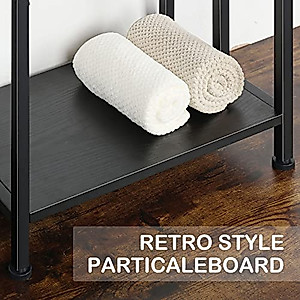 Free Standing Towel Rack, 3 Tier Metal Towel Racks Stand with Modern Black Wooden Storage Shelf, Multipurpose Hand Towel Drying Holder Stand for Bath & Blanket, Washcloths, Tub or Shower Organizer