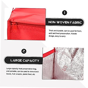 INOOMP Zip Ties Outdoor Insulation Zip Ties Outdoor Insulated Insulated Delivery Delivery for Hot Food Aluminum Tote Lunch Packing Non-woven Fabric Insulated Lunch Delivery Bag