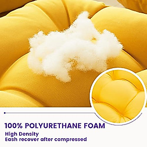 BLISSWALK Patio Chair Cushion for Adirondack, High Back Tufted Rocking Chair Cushion, Outdoor Seat Chair Cushion 48"x21"x4" inch, Sunscreen and Fade-Resistant,1Count,Yellow