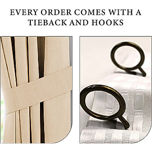 White House Linen Solid Blackout Curtains Double Pinch Pleated for Doors & Windows with Ring Added Hook 100% Polyester Blend (Beige, 120 Inch Wide by 96 Inch Long- 1 Panel)