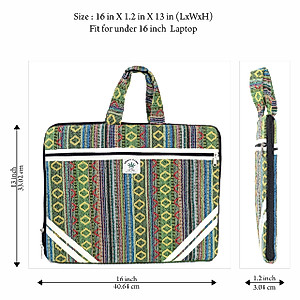 Laptop Bag Case Expandable Computer Bag Slim Briefcase Lightweight Casual School Foam Padded Laptop Case for Devices Up To 17 (Green)