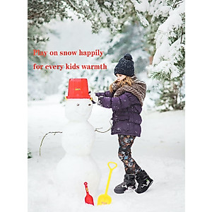 Sugmzox Kids Girls Boys Winter Snow Boots Fur Warm Non Slip Outdoor Ankle Boots black size 2