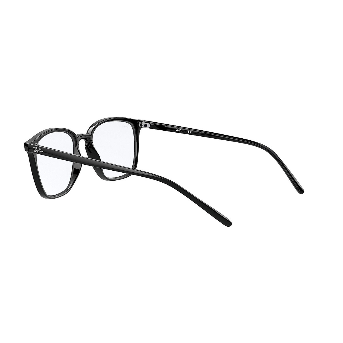 Ray-Ban RX7185F Low Bridge Fit Square Prescription Eyeglass Frames, Black/Demo Lens, 54 mm