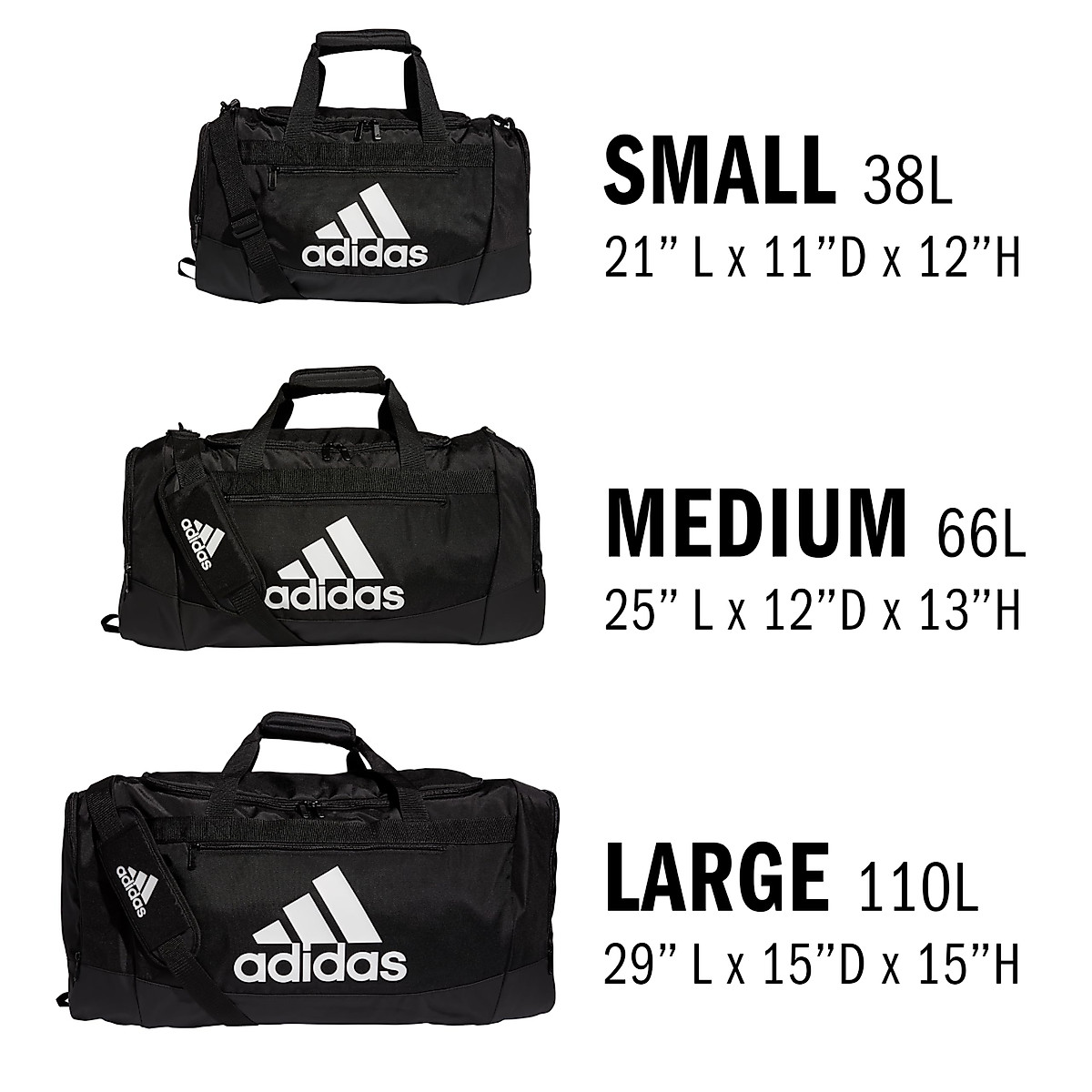 adidas Defender 4 Small Duffel Bag, Jersey Onix Grey/Black, One Size