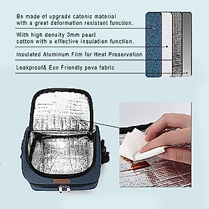 Femuar Kids Lunch Box Lunch Bag for Boys & Girls Insulated Lunchbox Children Dual Compartments Lunch Cooler Bag for School/Picnic/Gift, Blue