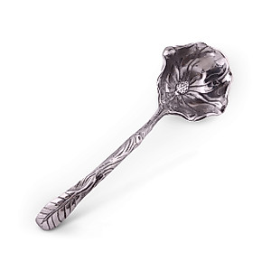 Arthur Court Aluminum Metal Magnolia Pattern Punch/Soup/Serving Ladle Silver Spout 12.5 inch Long