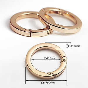 2 Pcs O Ring for Purse Strap,1 inch Spring Rings for Handbag & Keys,Gold