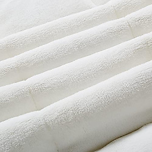 Thesis Home Weighted Blanket with Premium Glass Beads for Kids and Adults- 100% Brushed Microfiber Plush Reversible Sherpa Calming Blanket- 10 lbs - 50 X 60, Ivory