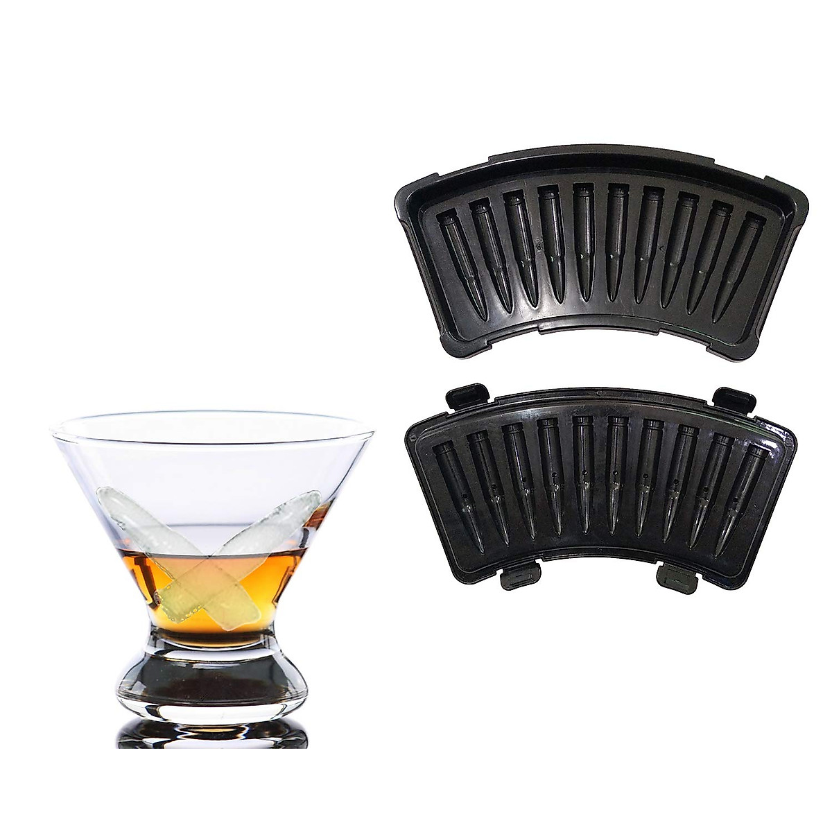 Weapon Series Whisky 3D Cube Ice Ball Molds Grenade Mould Handgun Ice Mold Bullet Tray Ice Maker Set of 6 By TAISI