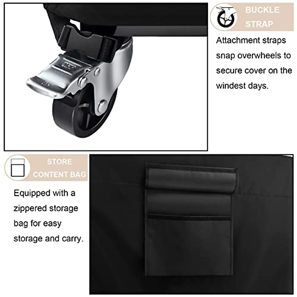 EDOSTORY Cooler Cart Cover, Waterproof UV Resistant 600D Oxford Fabric Fit for Most 80 Quart Rolling Ice Chest Cooler Upto 34L x 20W x 32H inch, Black