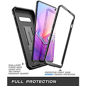 SUPCASE for Samsung Galaxy S10 Case with Satnd (Unicorn Beetle Pro), [Built-in Belt Clip] Heavy Duty Shockproof Rugged Protective Phone Case Without Built-in Screen Protector for Galaxy S10, Black