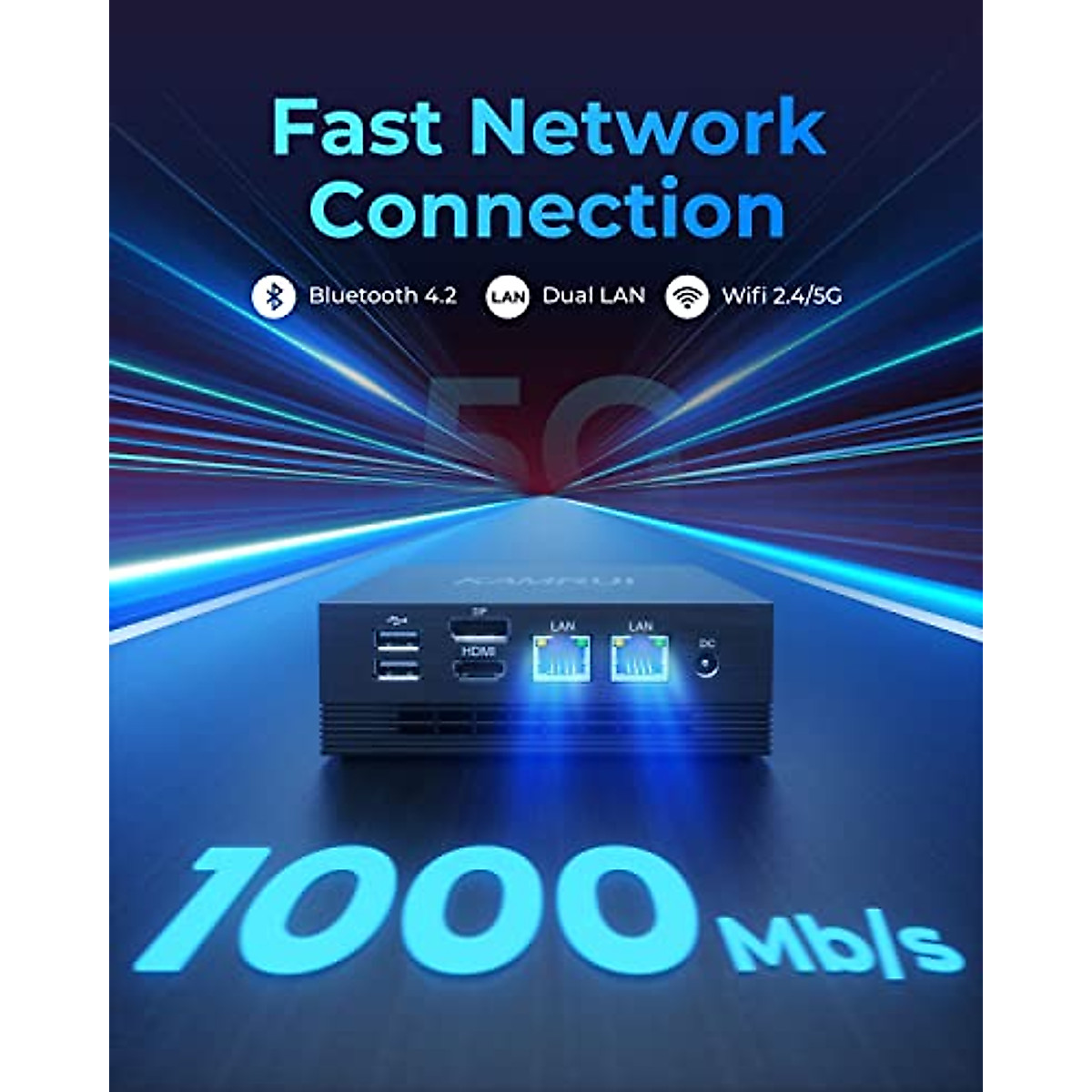 KAMRUI Mini PC,AMD Ryzen 5 5500U (6C/12T, up to 4.0 GHz), Mini Computer Tower with Dual Channel 16GB DDR4 512GB SSD,Small Desktop Computers 4K Triple Display,BT4.2/WiFi 5/Dual LAN