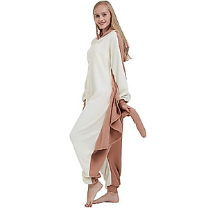 DarkCom Women Men Cosplay Flying Squirrel Onesie Halloween Costume Christmas Pajamas Animal Homewear Sleepwear Large