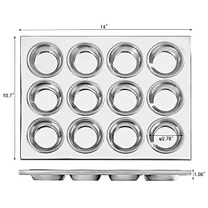 New Star Foodservice 535504 Commercial Grade Aluminum 12-Cup Muffin Pan