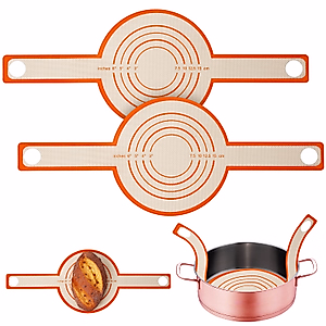 2pcs Baking Mat for Dutch Oven, Silicone Bread Sling Multifunctional Baking Mat for Dutch Oven Reusable Dutch Oven Liner with Long Handles