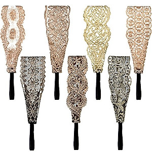 7 Pieces Lace Headbands Women Girls Stretch Headband Elegant Wide Headwrap Hair Turban Accessories