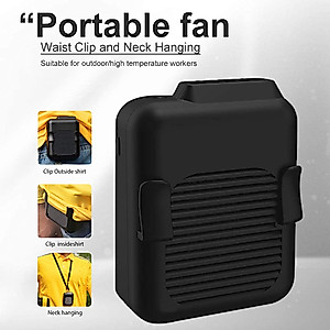 CAZOKASI Personal Fan Portable Waist Clip Fan Rechargeable Working Cooling Fan Hand Free Personal Fan Wearable Cooler Fan for Traveling Working Outdoor Office (6000mAh)