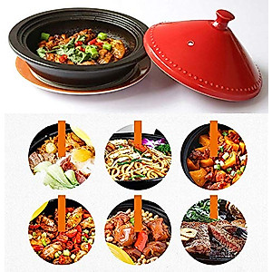 Tagine Pot, 17cm Ceramic Casserole, Japanese Style Braised Rice Pot, Open Flame and High Temperature Resistance, Household Steamer Stew Pot, Clay Pot Oven