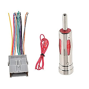 RED WOLF Car Radio Stereo Wiring Harness Antenna Adapter Connector Factory Head Unit Power Plug for Select Buick CX Cadillac Escalade Pontiac Isuzu 2000-2008