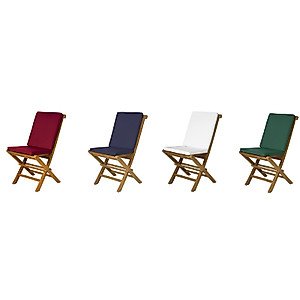All Things Cedar TF22-2 Teak Folding Chair Set | Outdoor Patio Wooden Foldable Chairs | Fully Assembled, Java Finish, Solid Brass Fittings | Portable Outdoor Chairs 18x23x36